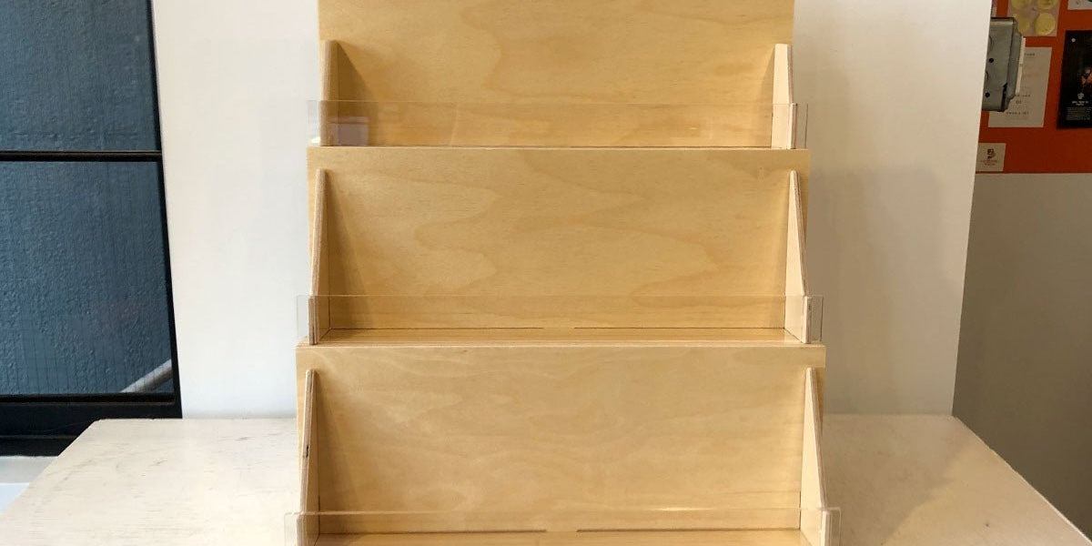 3 Tier A2 Card Display Rack Wood Countertop Card Holder — Clubcard ...