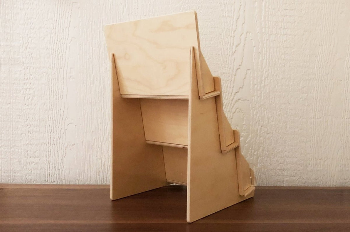 Modern Birch Wood Card Display Stand With 3 Levels Made In The USA ...