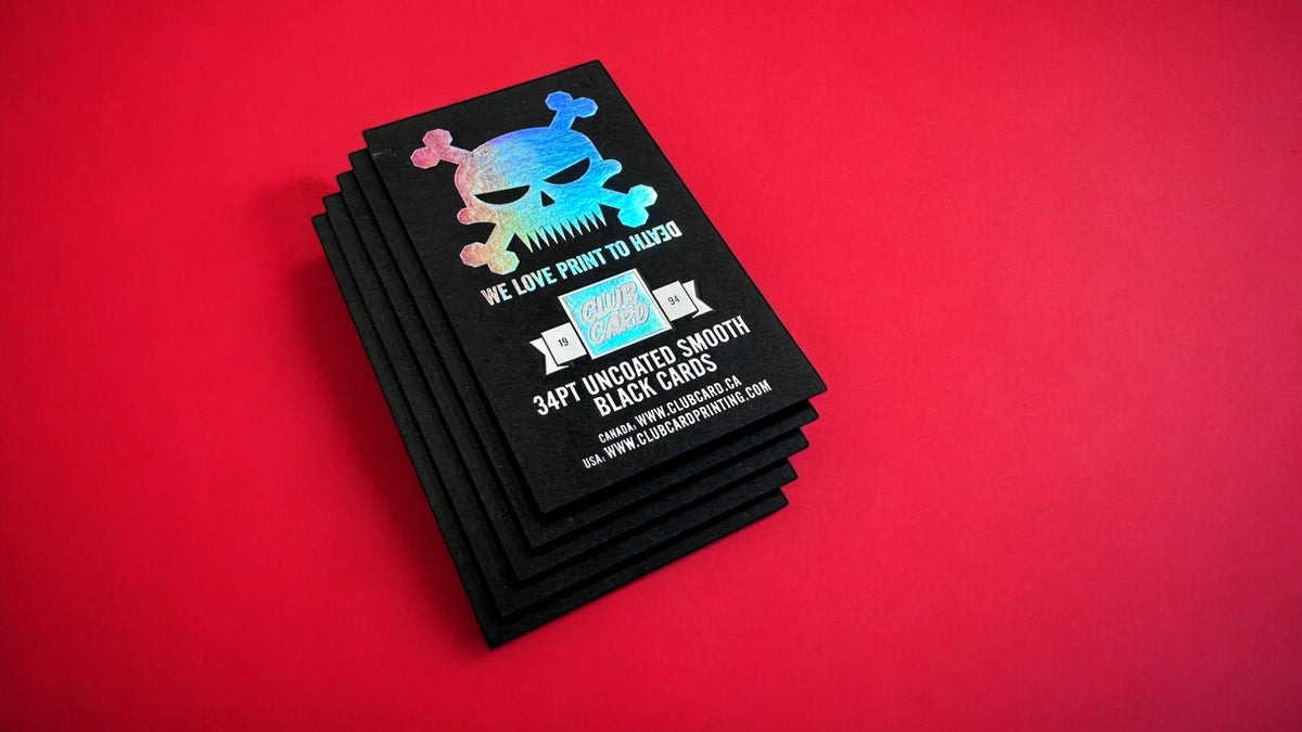 Luxurious Foil Stamped Postcards On 34pt Black Uncoated Card Stock ...