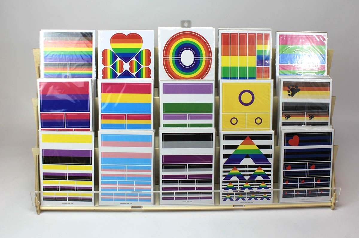 Modern Three Level 27" Wide Card Display Rack Made of Birchwood ...