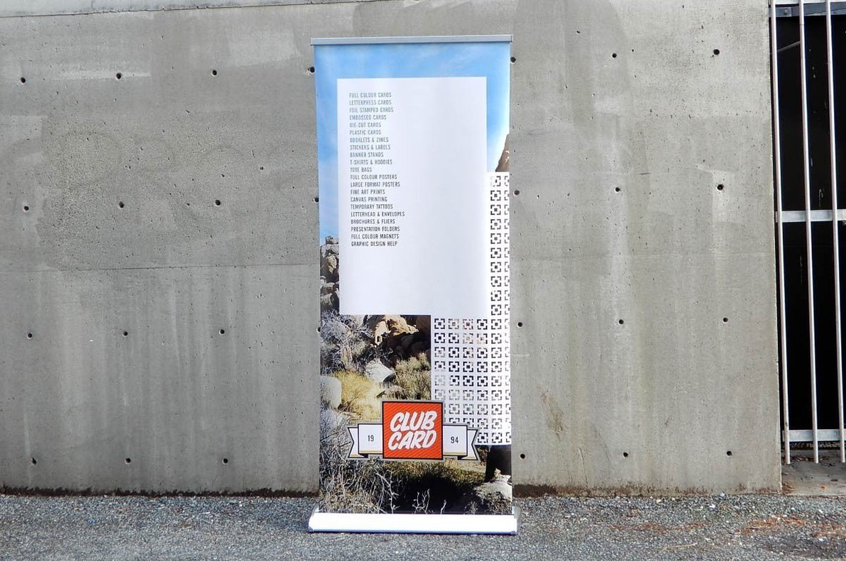 Premium Retractable Banner Stands With A Stylish Chrome Base — Clubcard ...