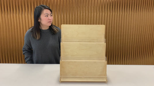 3 Tier A2 Card Display Rack Wood Countertop Card Holder — Clubcard ...
