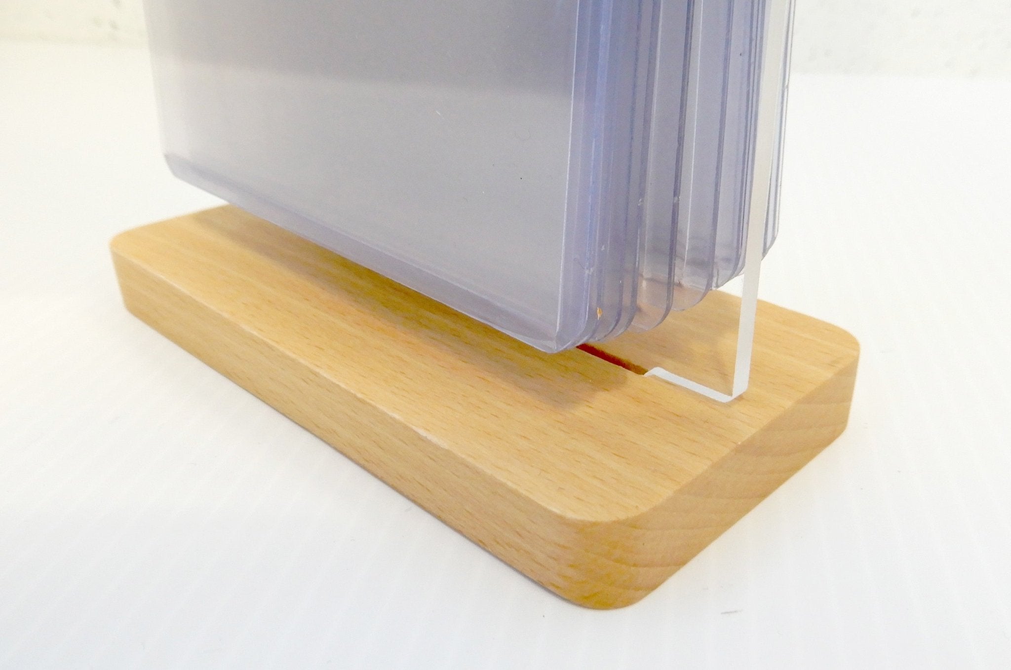 Small Multi Pocket Menu Display Stand With 4x5.9 Pockets | Wood + Acry ...