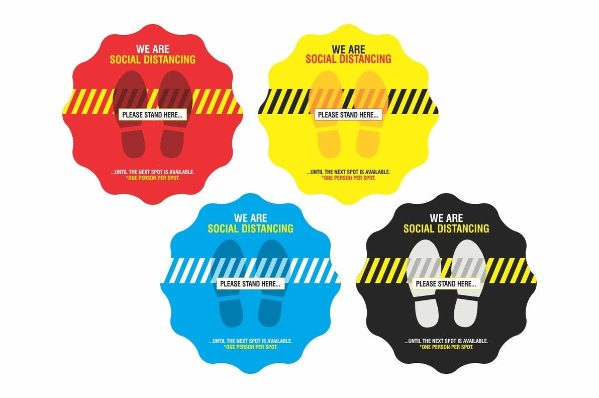 Commercial Grade Social Distancing Floor Stickers | Clubcard — Clubcard ...