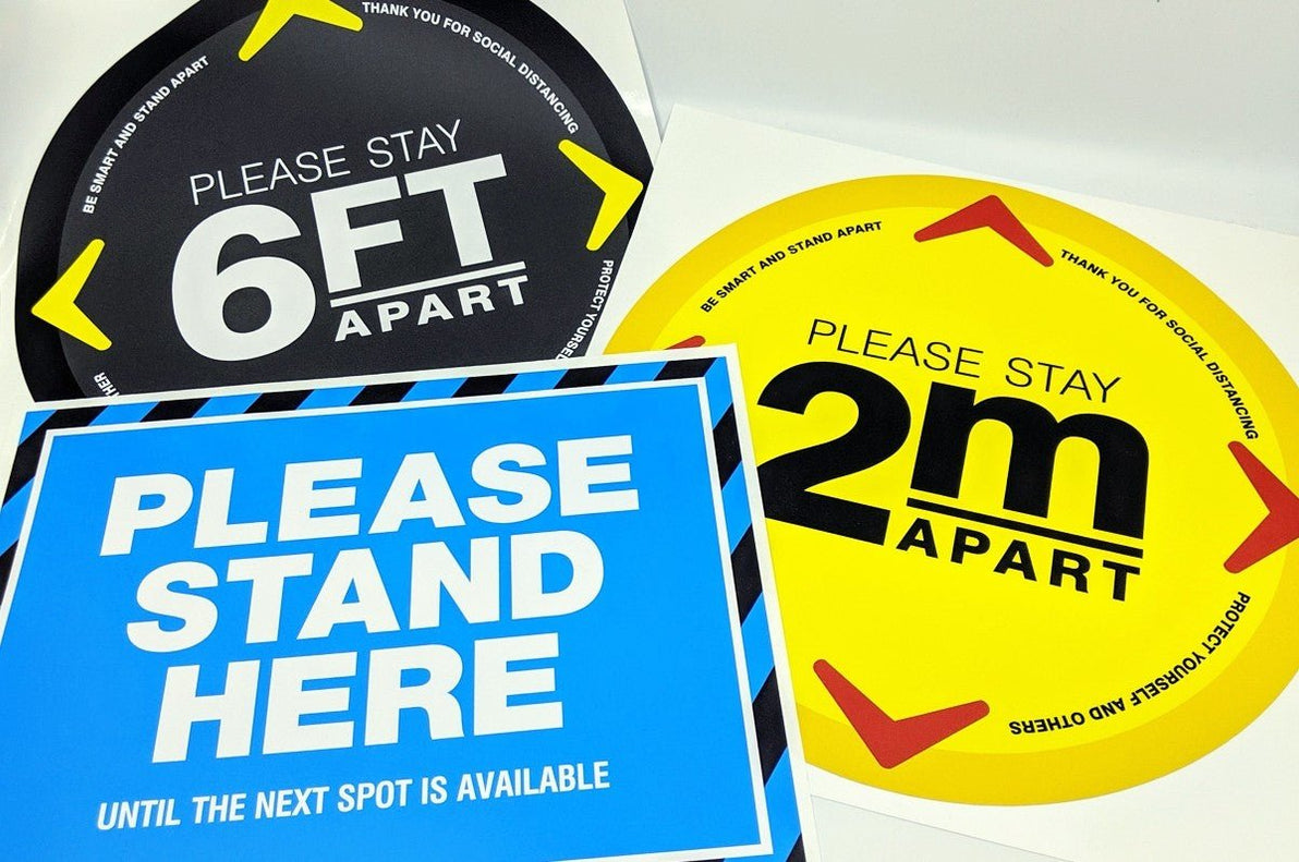 Commercial Grade Social Distancing Floor Stickers | Clubcard — Clubcard ...