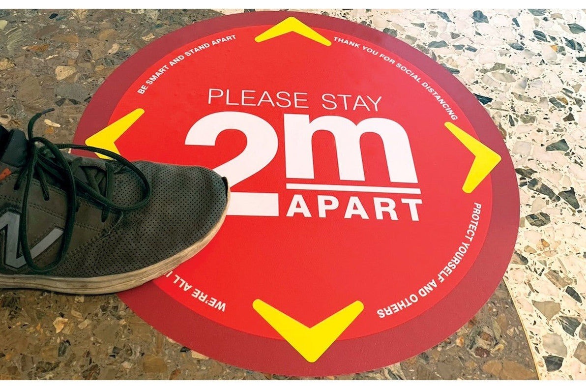 Commercial Grade Social Distancing Floor Stickers | Clubcard — Clubcard ...