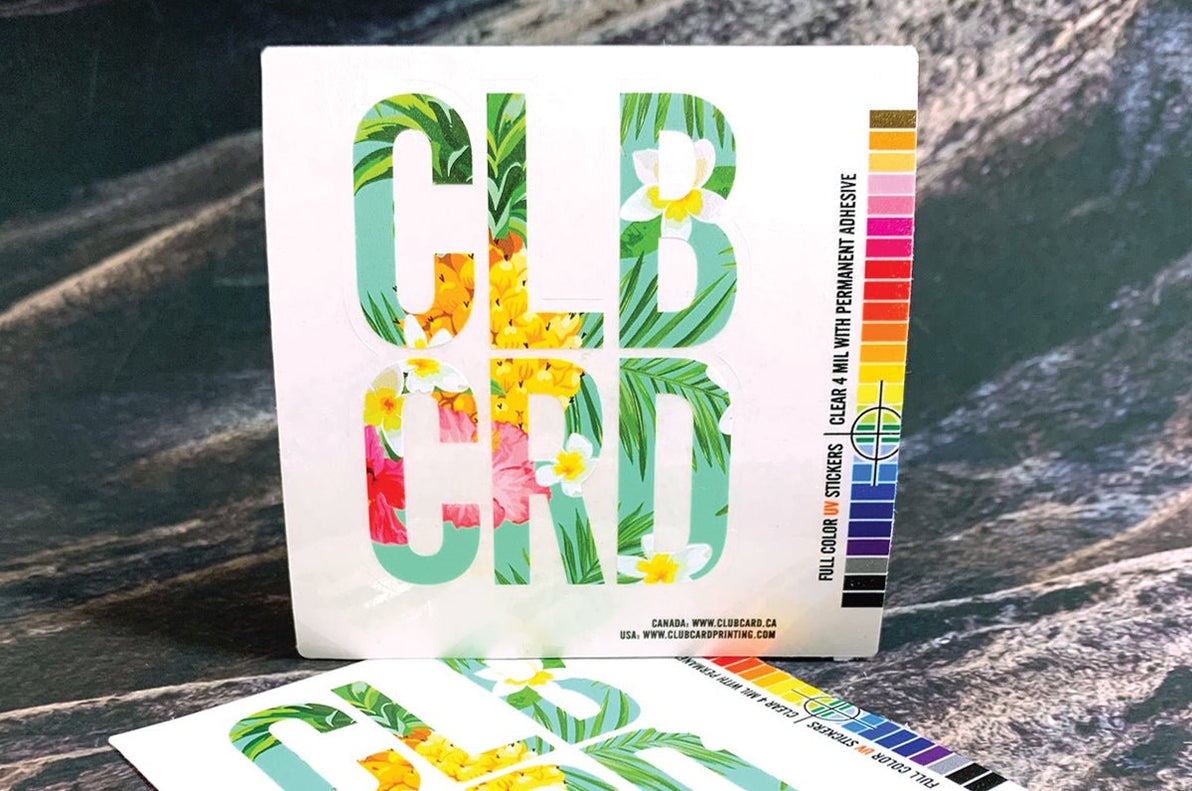 UV Spot Gloss Sticker Printing On Matte And Clear Vinyl | Clubcard USA ...