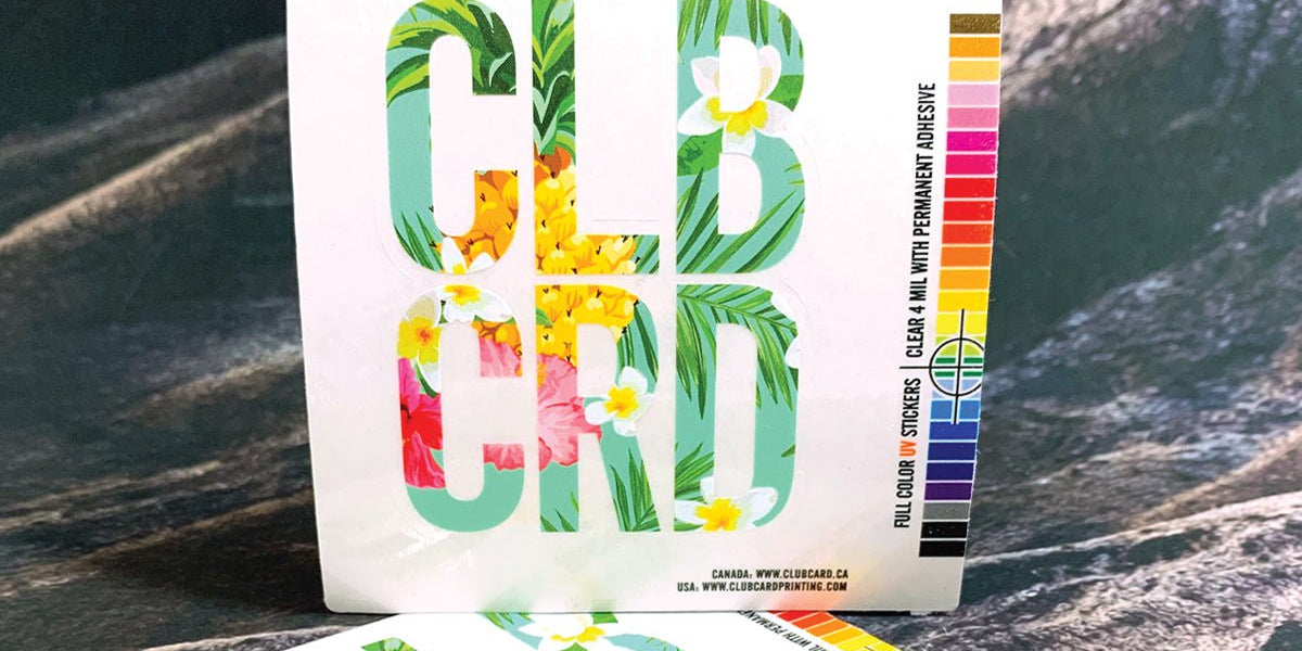 UV Spot Gloss Sticker Printing On Matte And Clear Vinyl | Clubcard USA ...